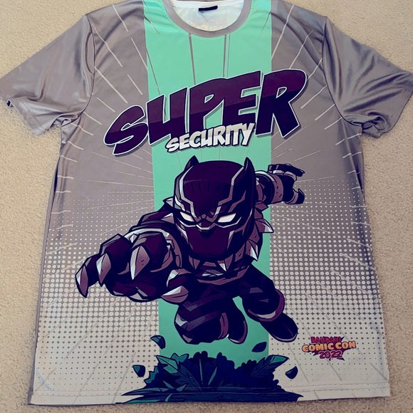 Shirts | Bahrain Comic Con 222 Black Panther Super Security Shirt ...